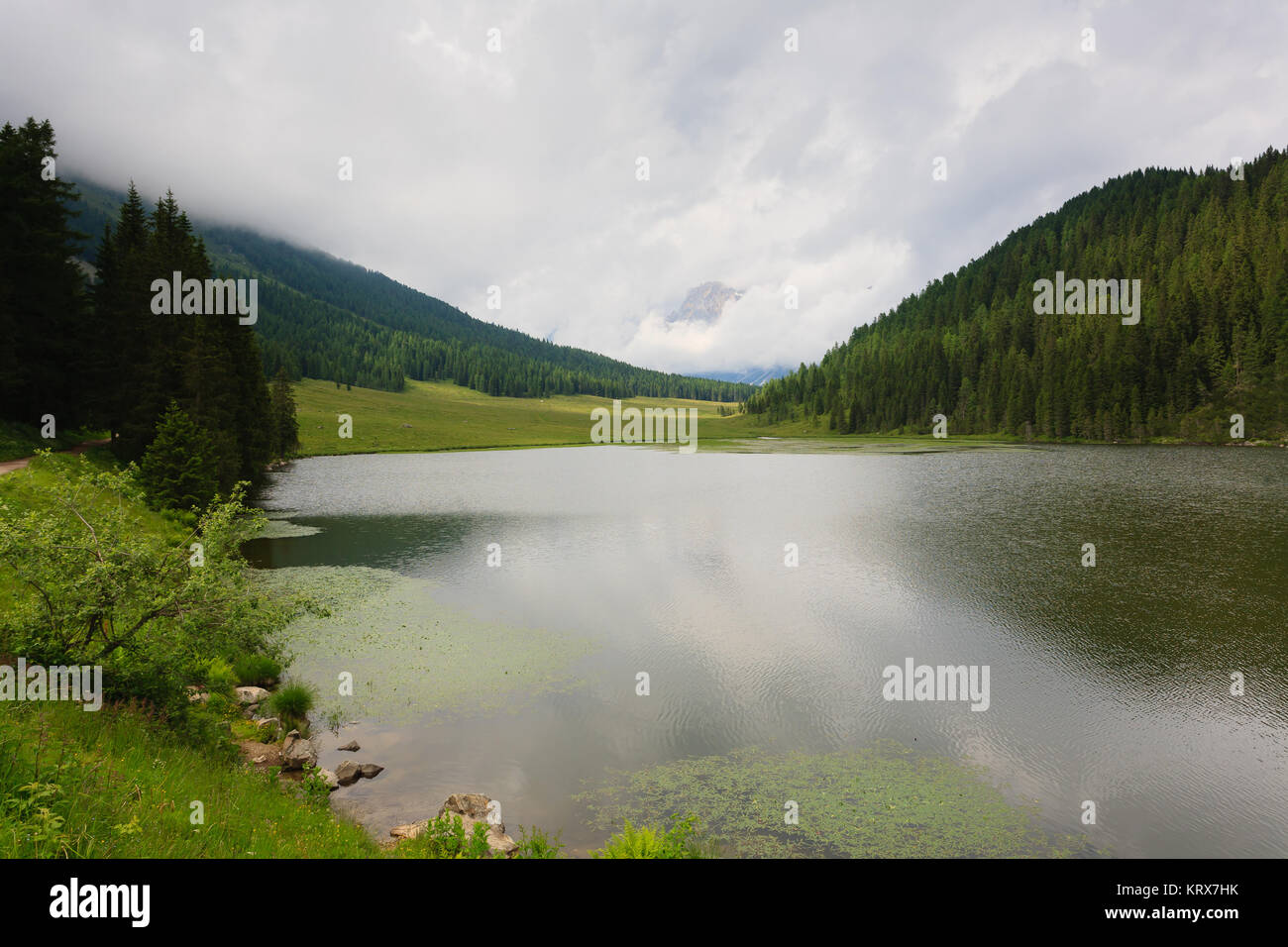 Cloudy lake panorama Stock Photo - Alamy