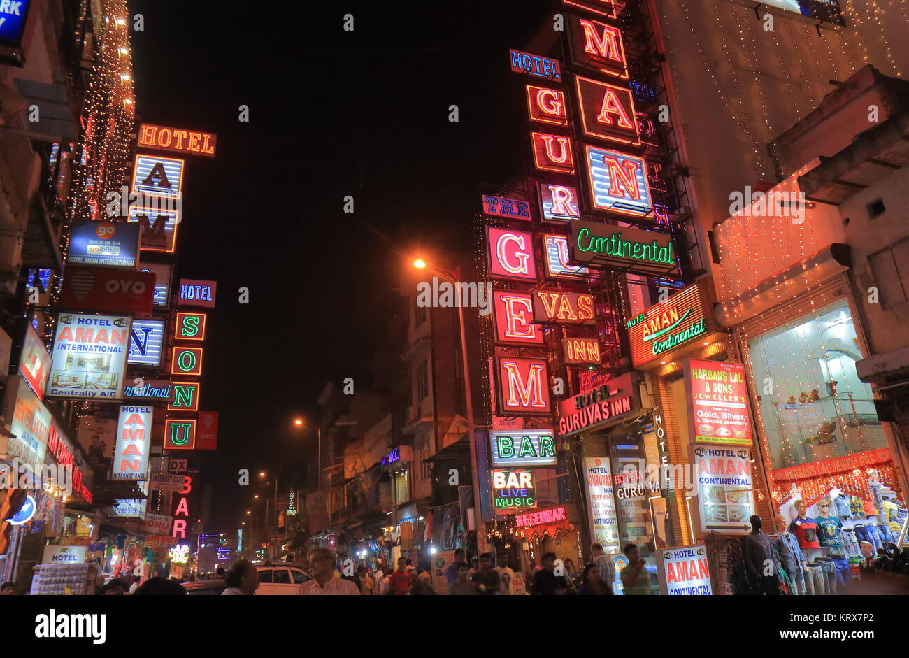 New delhi main bazaar of paharganj hi-res stock photography and images ...