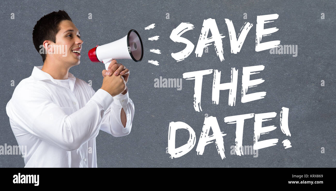 Save the date Termin Datum Einladung Verabredung aus Megafon junger ...