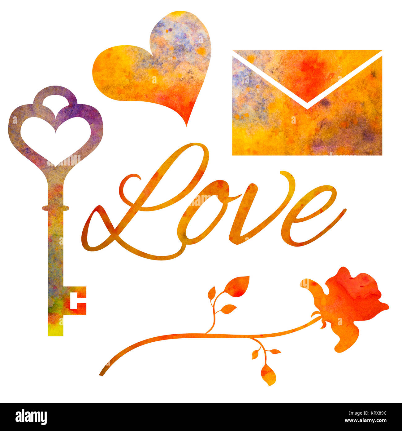 Watercolor christmas set holidays hi-res stock photography and images ...