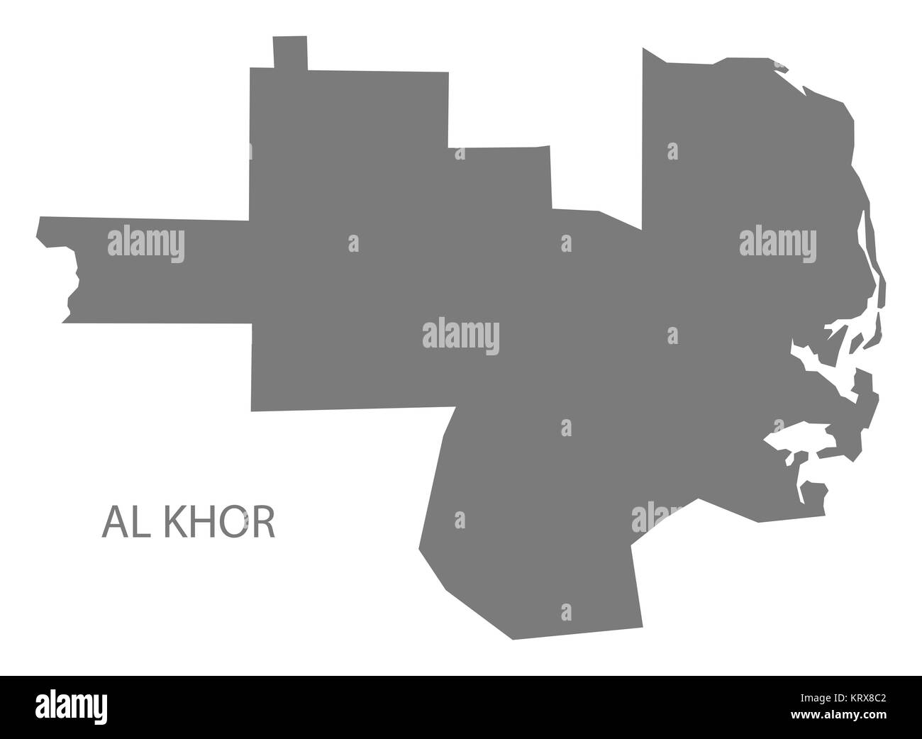 Al Khor Qatar Map grey Stock Photo - Alamy
