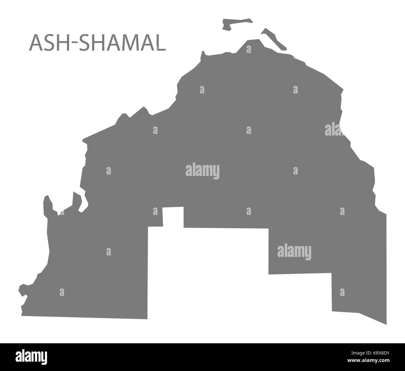 Ash-Shamal Qatar Map grey Stock Photo - Alamy