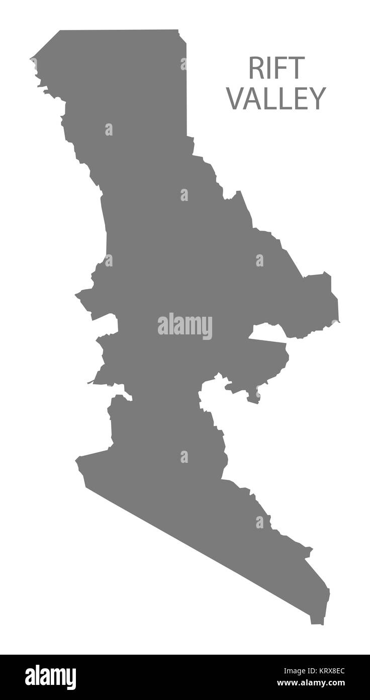 Rift Valley Kenya Map grey Stock Photo - Alamy