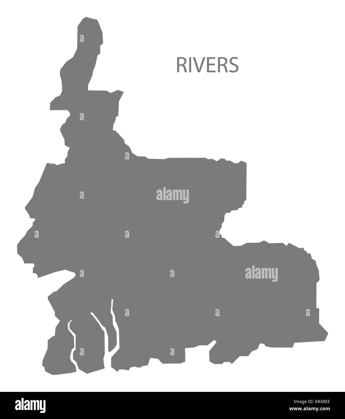 Rivers Nigeria Map grey Stock Photo - Alamy