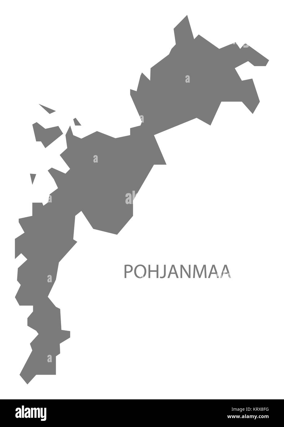 Pohjanmaa Finland Map grey Stock Photo - Alamy