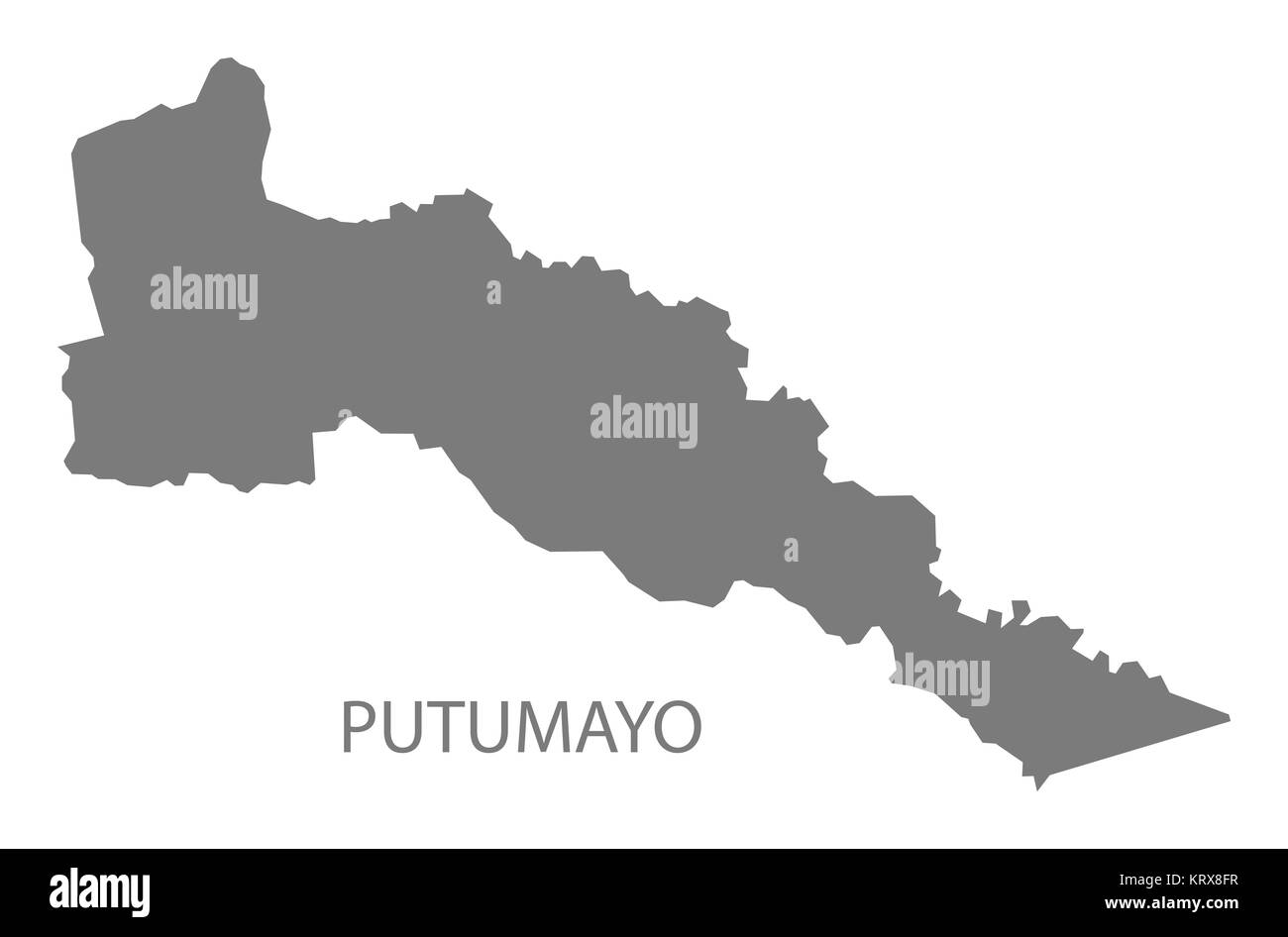 Putumayo Colombia Map in grey Stock Photo - Alamy