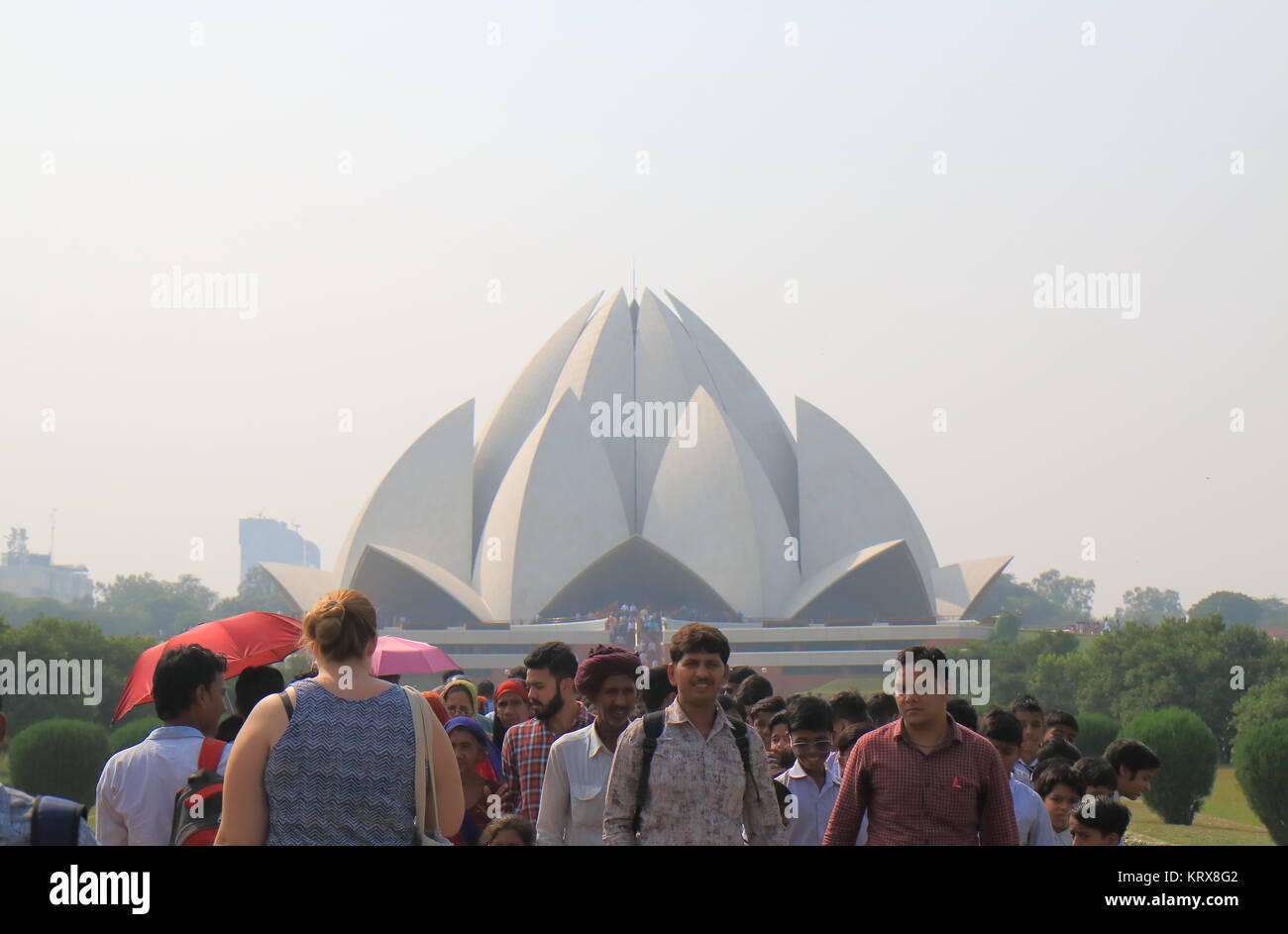 Lotus Temple modern architecture New Delhi India Stock Photo - Alamy