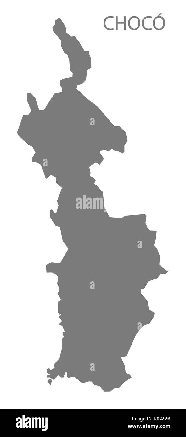 Choco Colombia Map in grey Stock Photo - Alamy