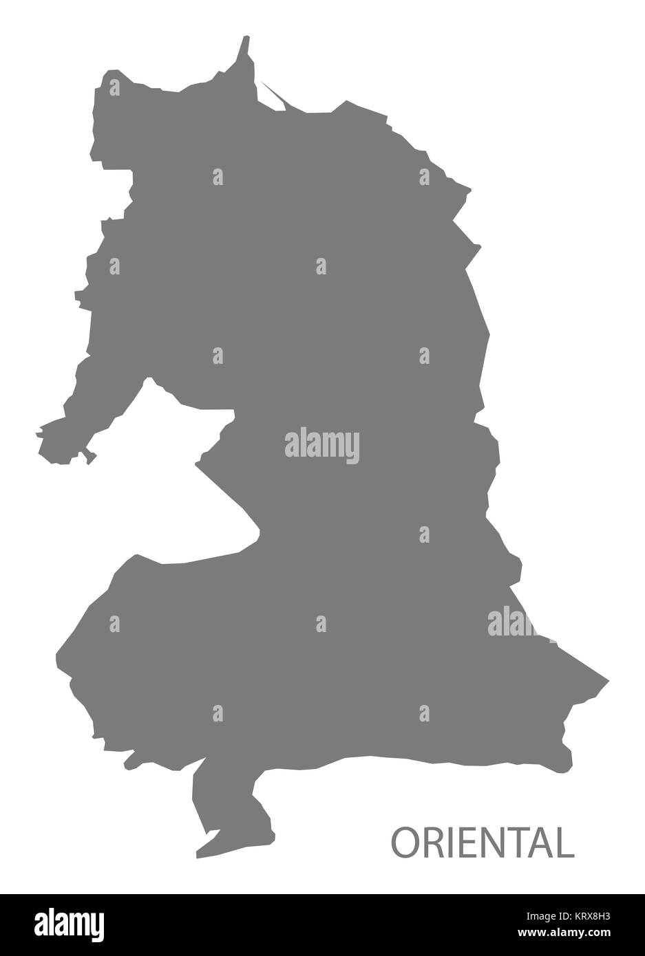 Oriental Morocco Map grey Stock Photo - Alamy