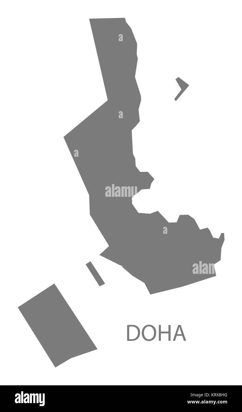 Vector map qatar doha Cut Out Stock Images & Pictures - Alamy