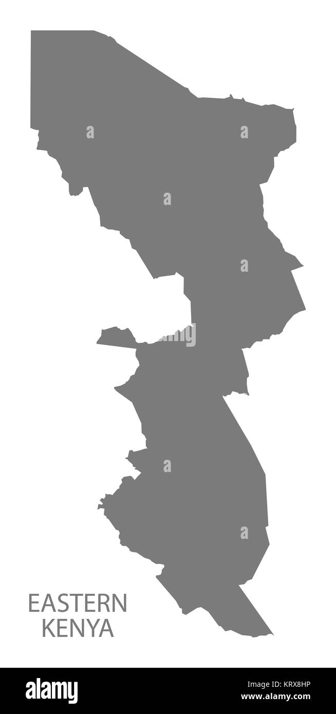 Eastern Kenya Map grey Stock Photo - Alamy