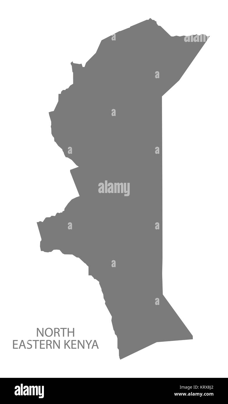 North Eastern Kenya Map grey Stock Photo - Alamy