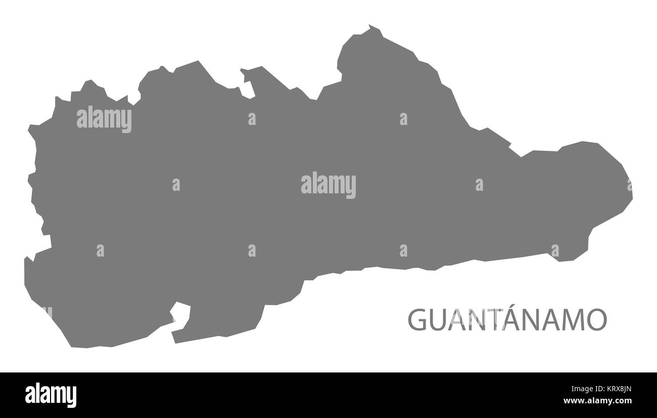 Guantanamo Province in Cuba Map grey Stock Photo - Alamy