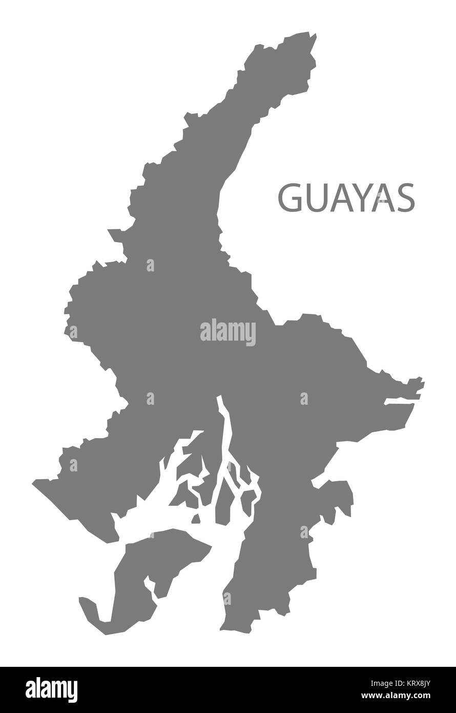 Guayas Ecuador Map grey Stock Photo - Alamy