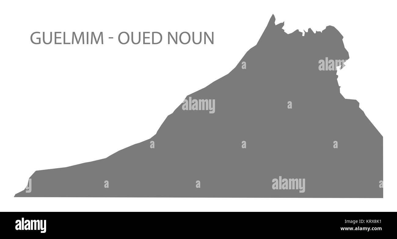 Guelmim - Oued Noun Morocco Map grey Stock Photo - Alamy