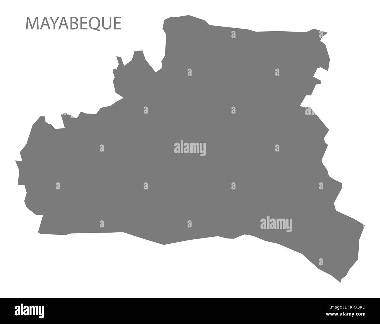 Mayabeque Cuba Map grey Stock Photo - Alamy