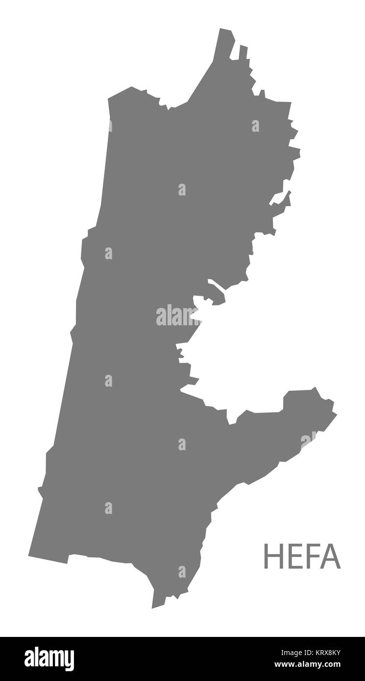 Hefa Israel Map grey Stock Photo - Alamy