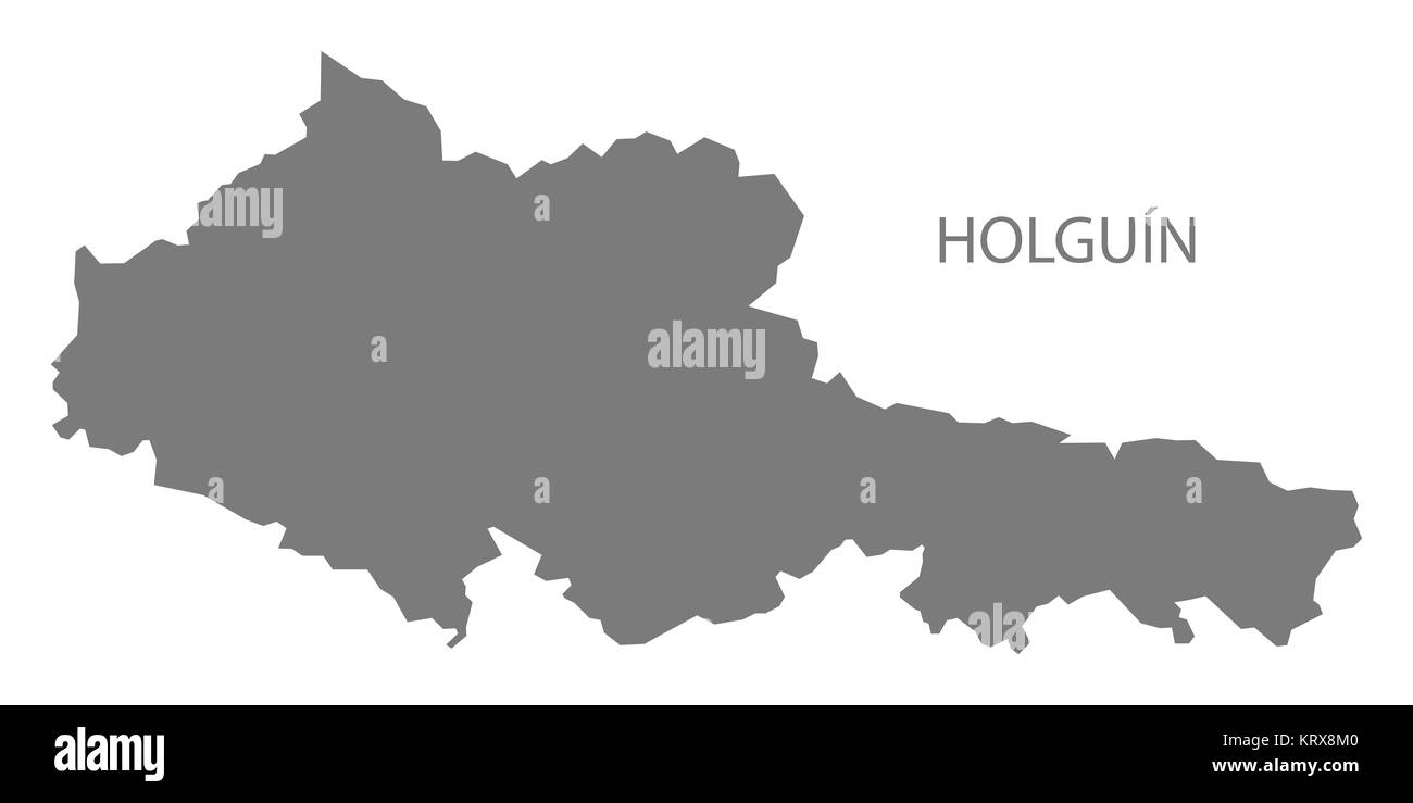 Holguin Cuba Map grey Stock Photo - Alamy