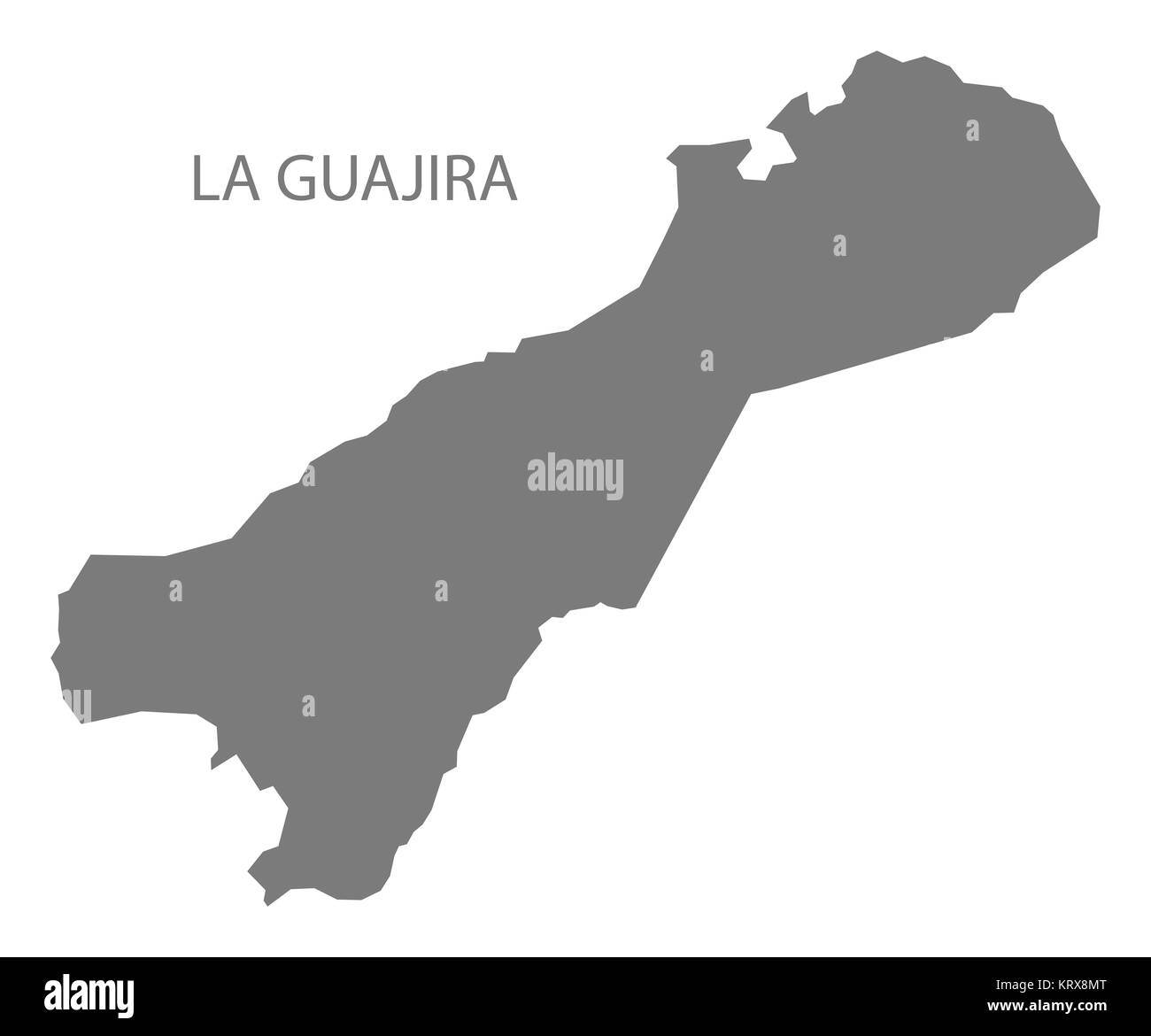 La Guajira Colombia Map in grey Stock Photo - Alamy