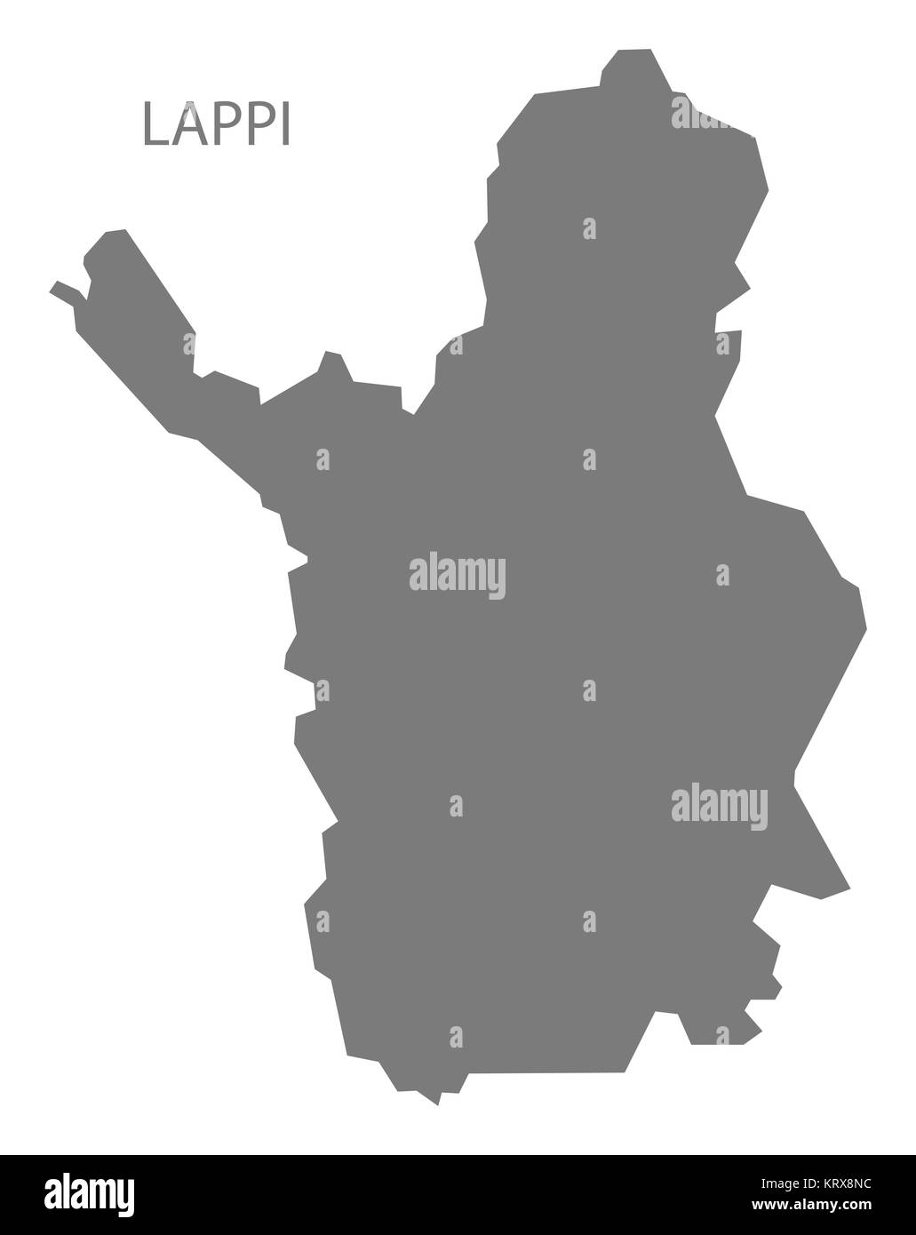Lappi Finland Map grey Stock Photo - Alamy