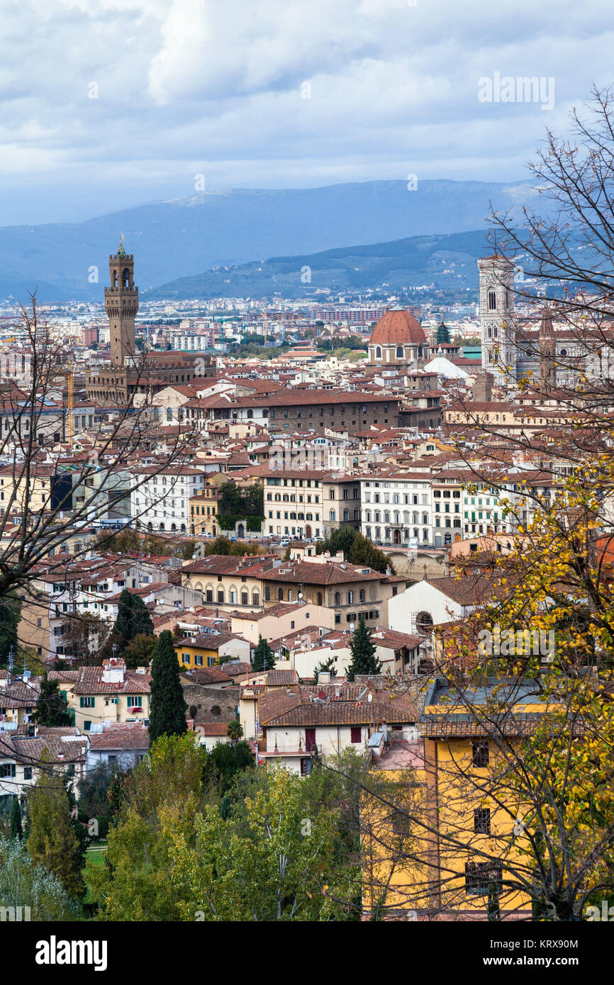 above view of Florence city in autumn day Stock Photo - Alamy