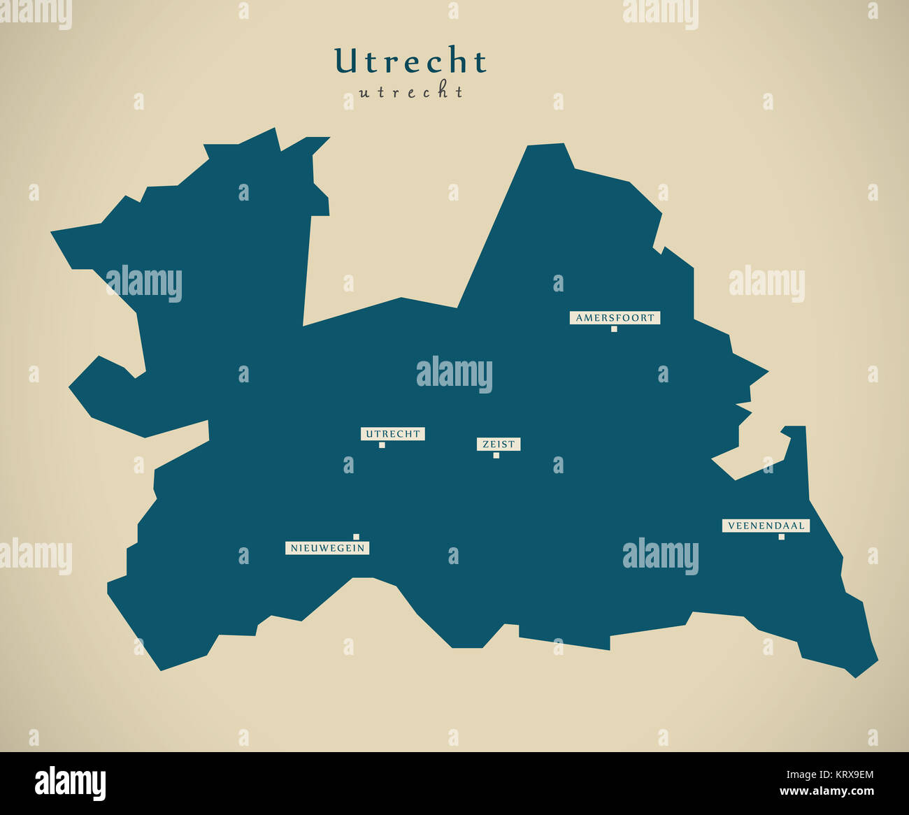 Modern Map - Utrecht NL illustration Stock Photo - Alamy