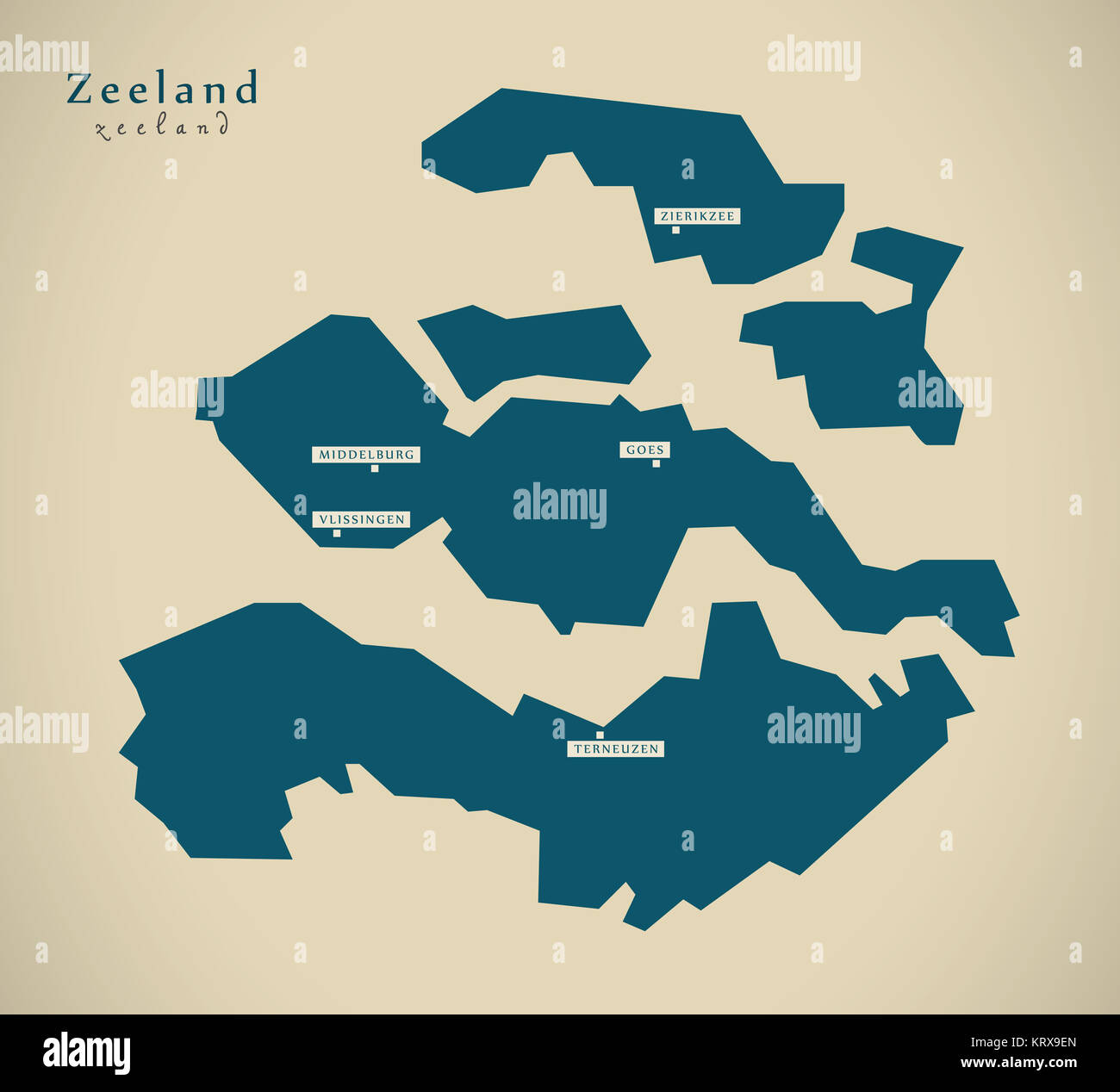 Zeeland silhouette map hi-res stock photography and images - Alamy