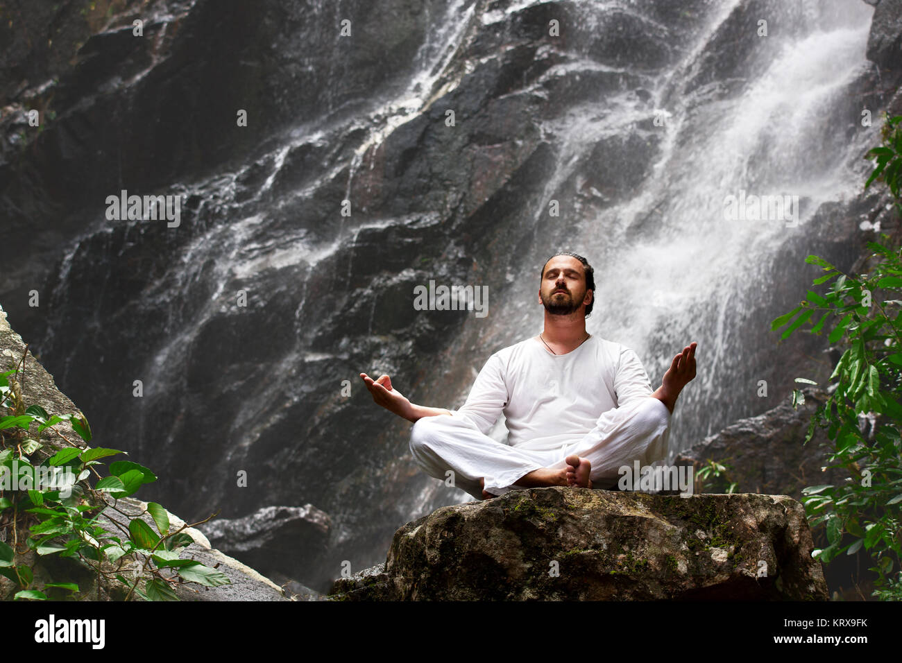 Meditating Under A Waterfall