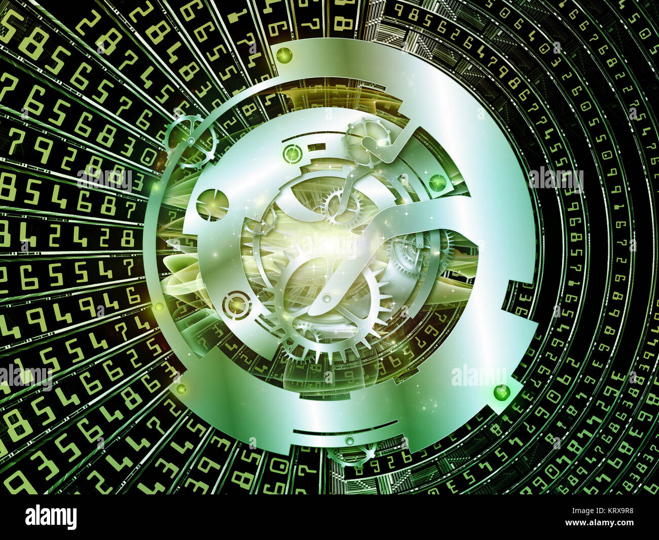 Spheres of World of Numbers Stock Photo - Alamy