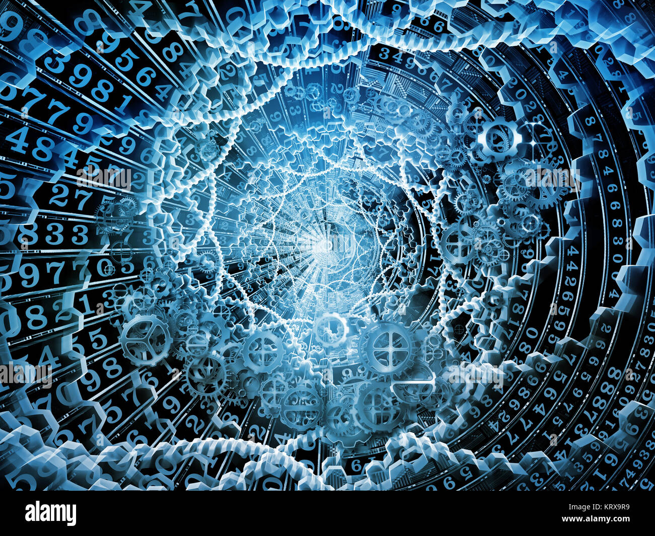 Spheres of World of Numbers Stock Photo - Alamy