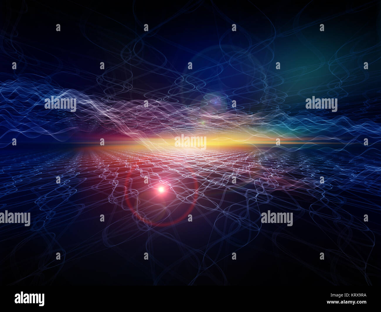 Virtual Light Waves Stock Photo - Alamy