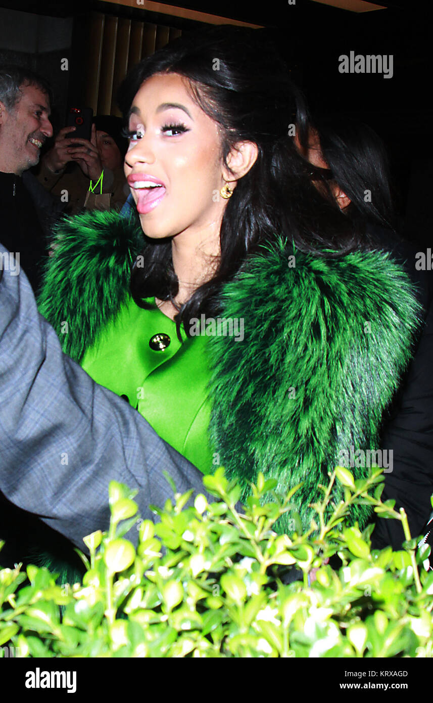 New York, NY, USA. 20th Dec, 2017. Cardi B seen on her way to The ...
