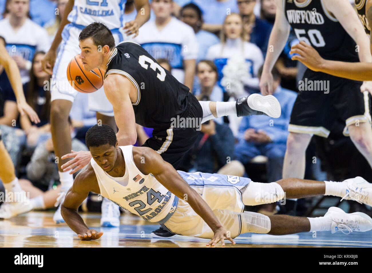 Chapel Hill, NC, USA. 20th Dec, 2017. Wofford guard Fletcher Magee (3 ...