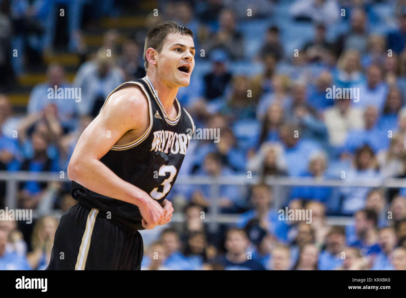 Chapel Hill, NC, USA. 20th Dec, 2017. Wofford guard Fletcher Magee (3 ...