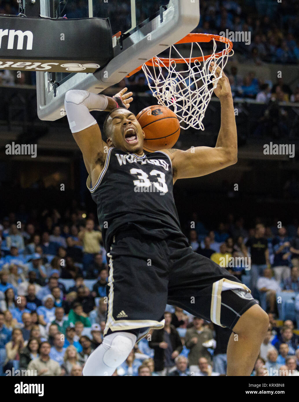 Chapel Hill, NC, USA. 20th Dec, 2017. Wofford forward Cameron Jackson ...
