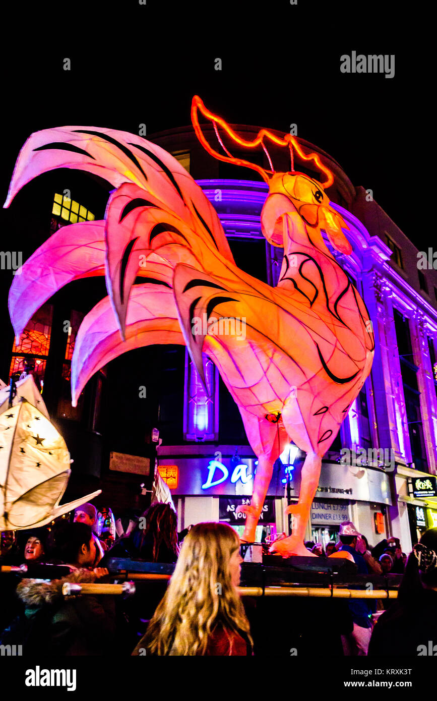 Brighton, UK. 21st Dec, 2017. Burning the Clocks Parade in East Street ...