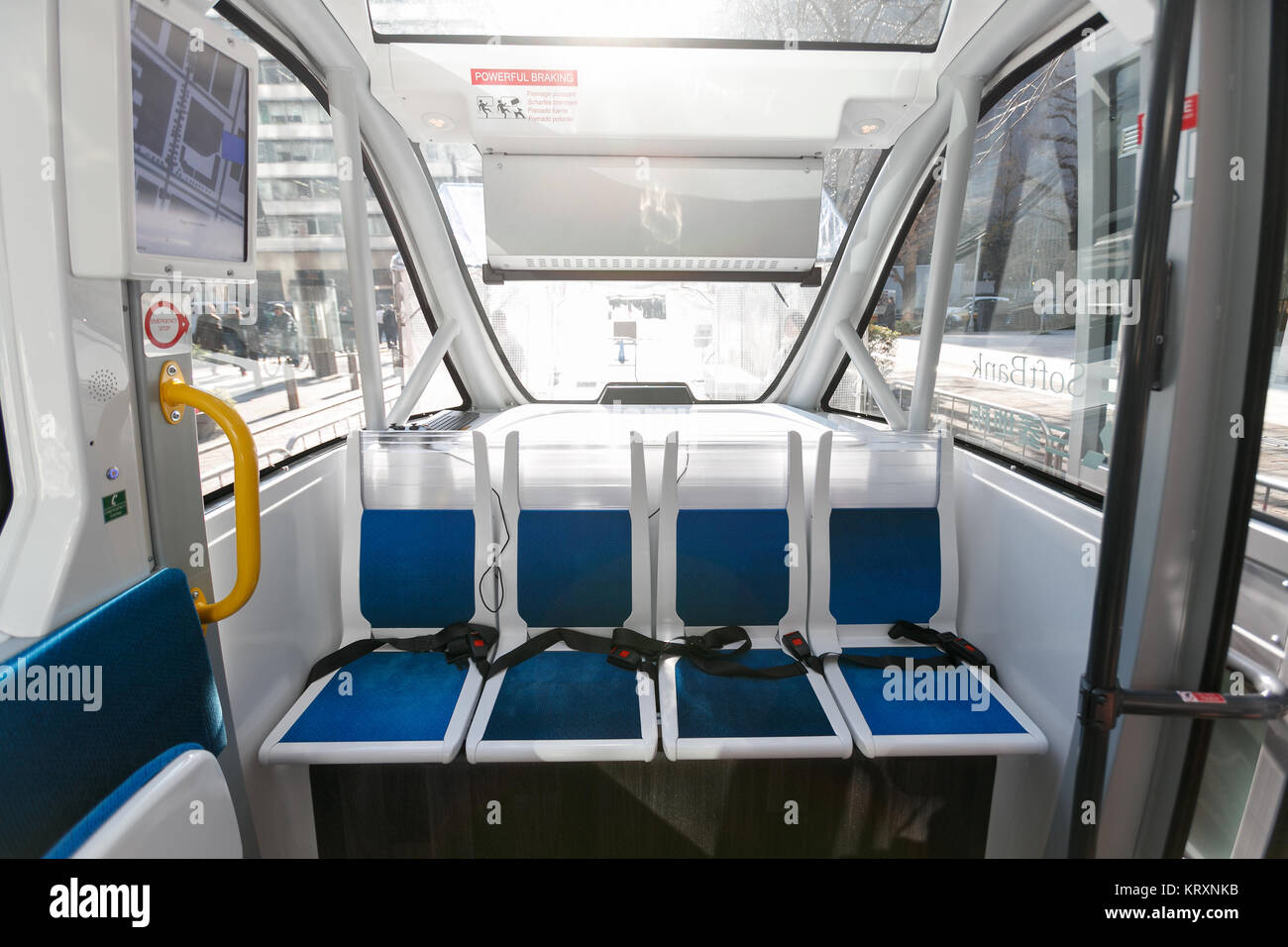 Tokyo, Japan. 22nd Dec, 2017. The interior of a self-driving electric ...