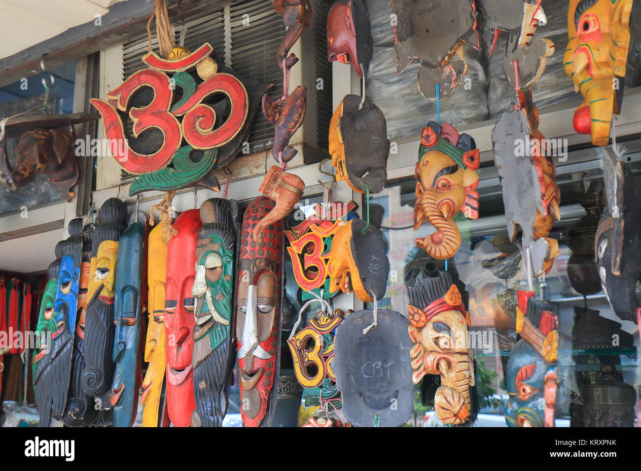Handicraft for sell at Tibetan street market in downtown New Delhi ...