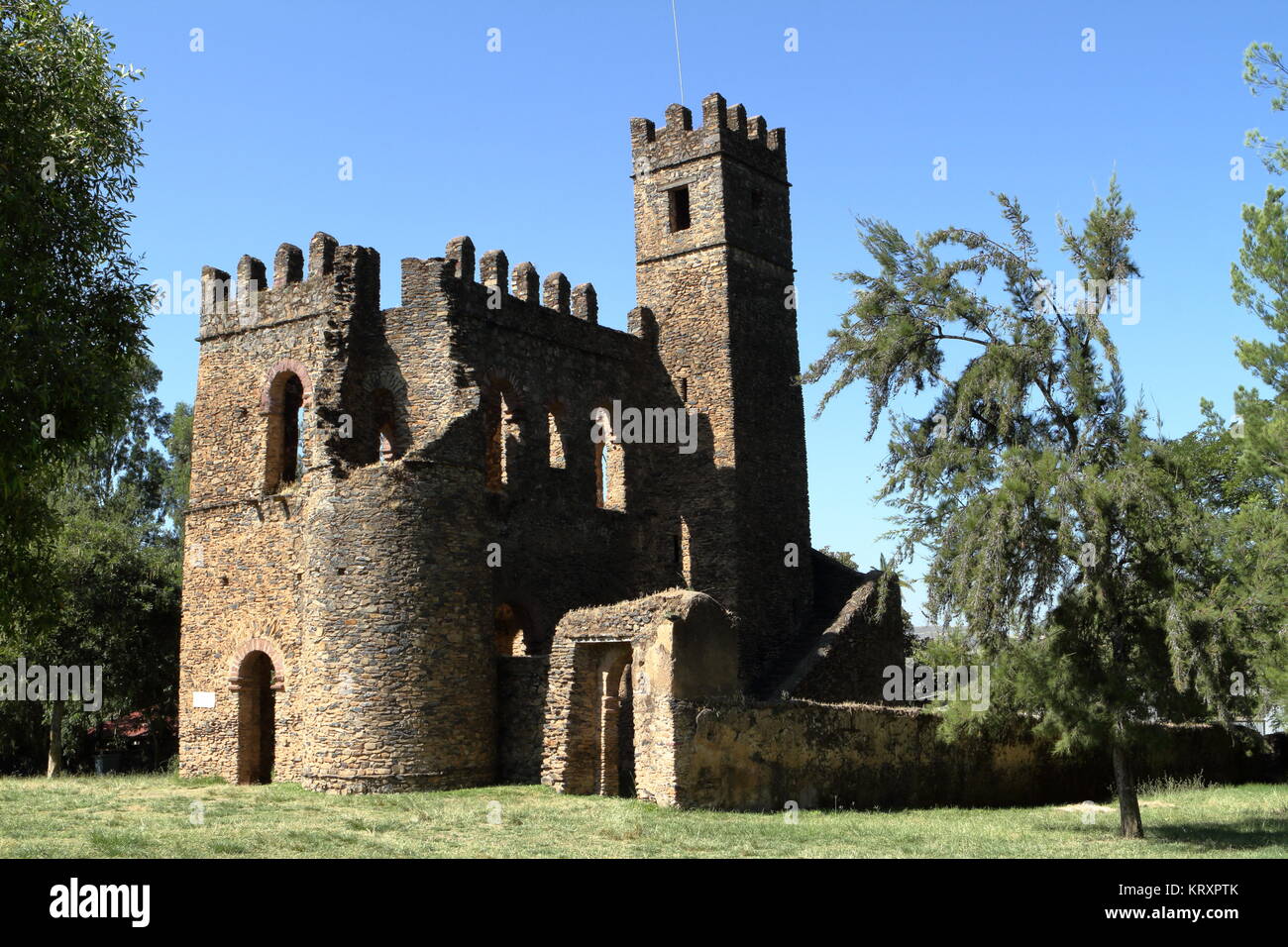 the fasiledas palace of gonder in ethiopia Stock Photo - Alamy