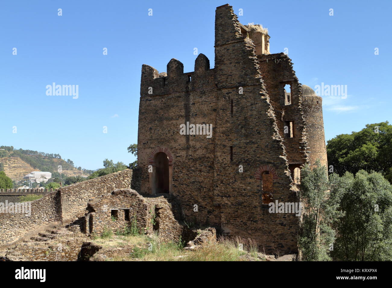 the fasiledas palace of gonder in ethiopia Stock Photo - Alamy