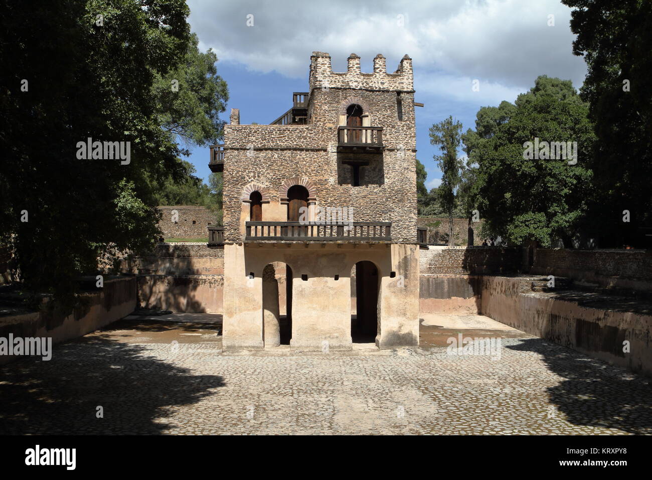 the fasiledas palace of gonder in ethiopia Stock Photo - Alamy