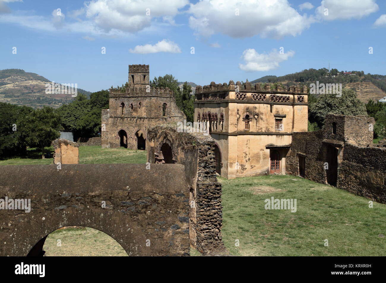 the fasiledas palace of gonder in ethiopia Stock Photo - Alamy