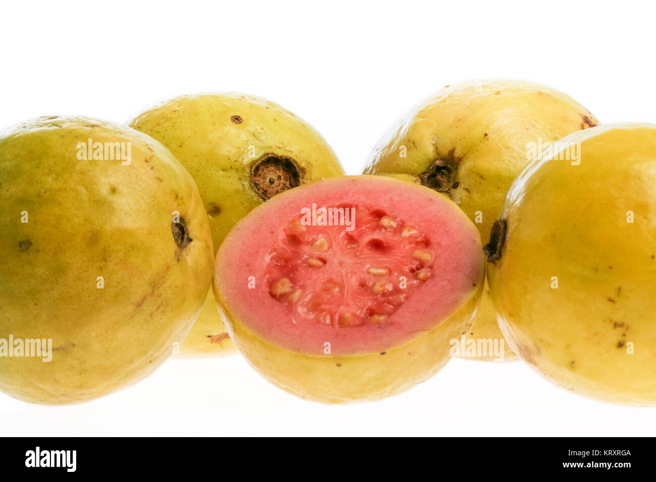 Tropical fruit - Guava (Psidium guajava) on white background Stock ...