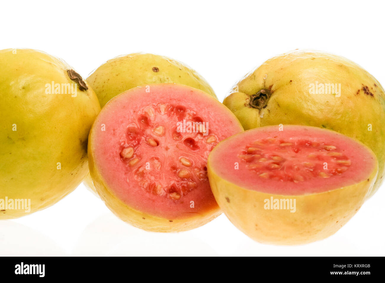 Tropical fruit - Guava (Psidium guajava) on white background Stock ...