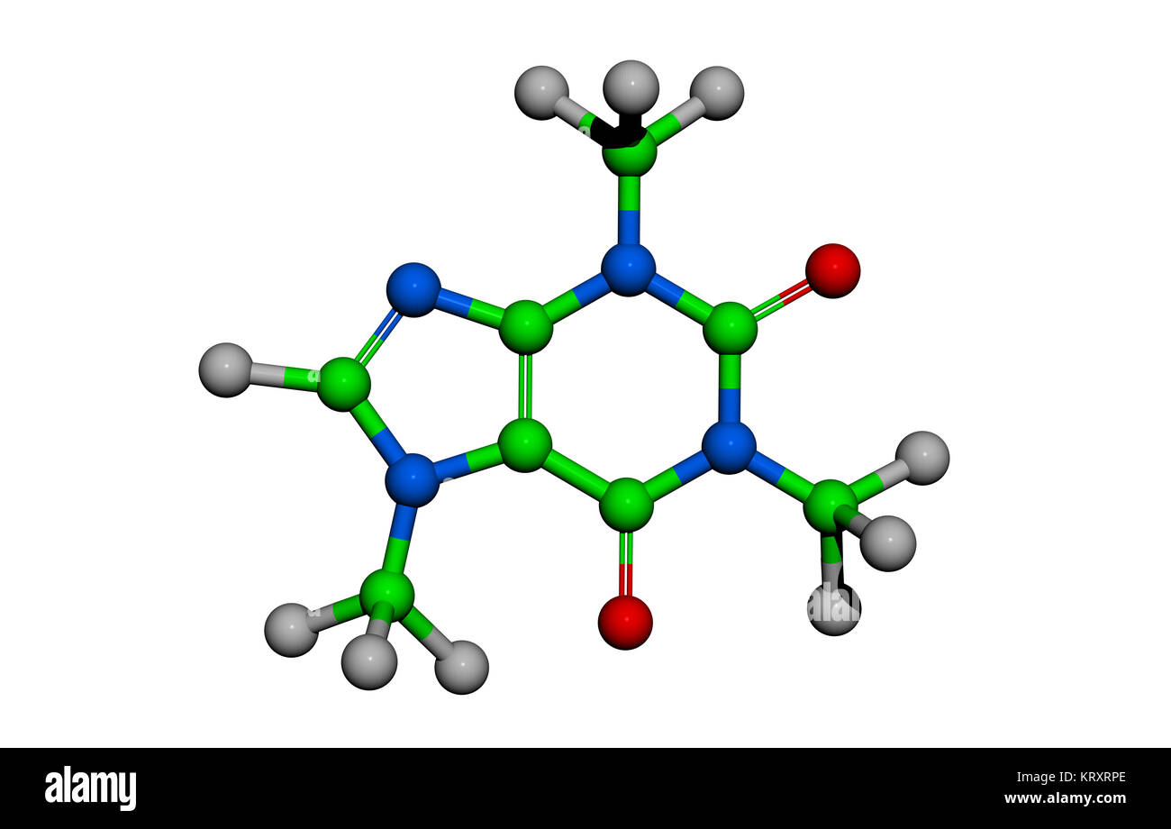 caffeine molecular model isolated Stock Photo - Alamy