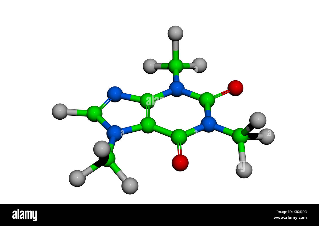 caffeine molecular model isolated Stock Photo - Alamy
