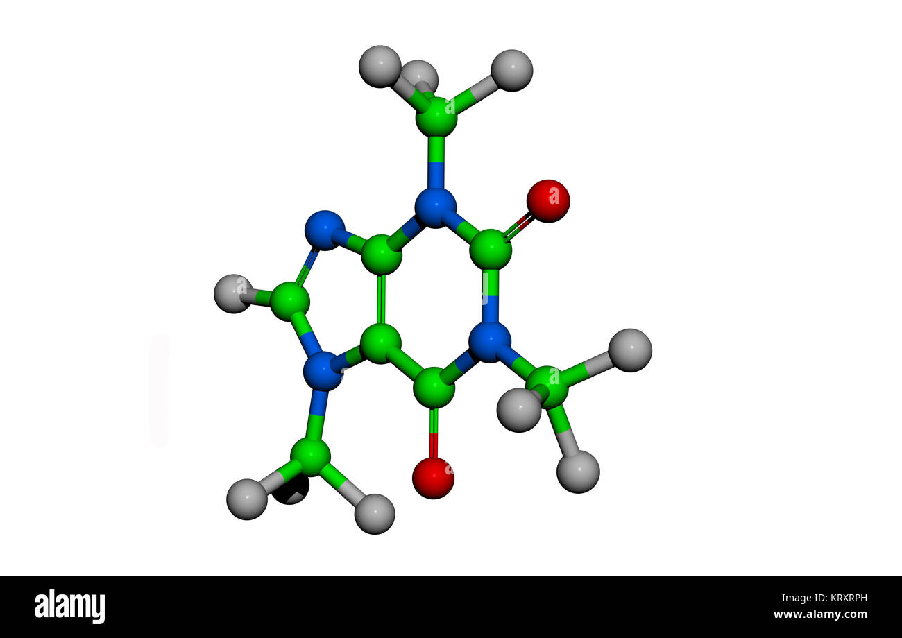 caffeine molecular model isolated Stock Photo - Alamy