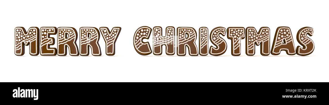 Merry Christmas gingerbread sign. 3D Stock Photo - Alamy