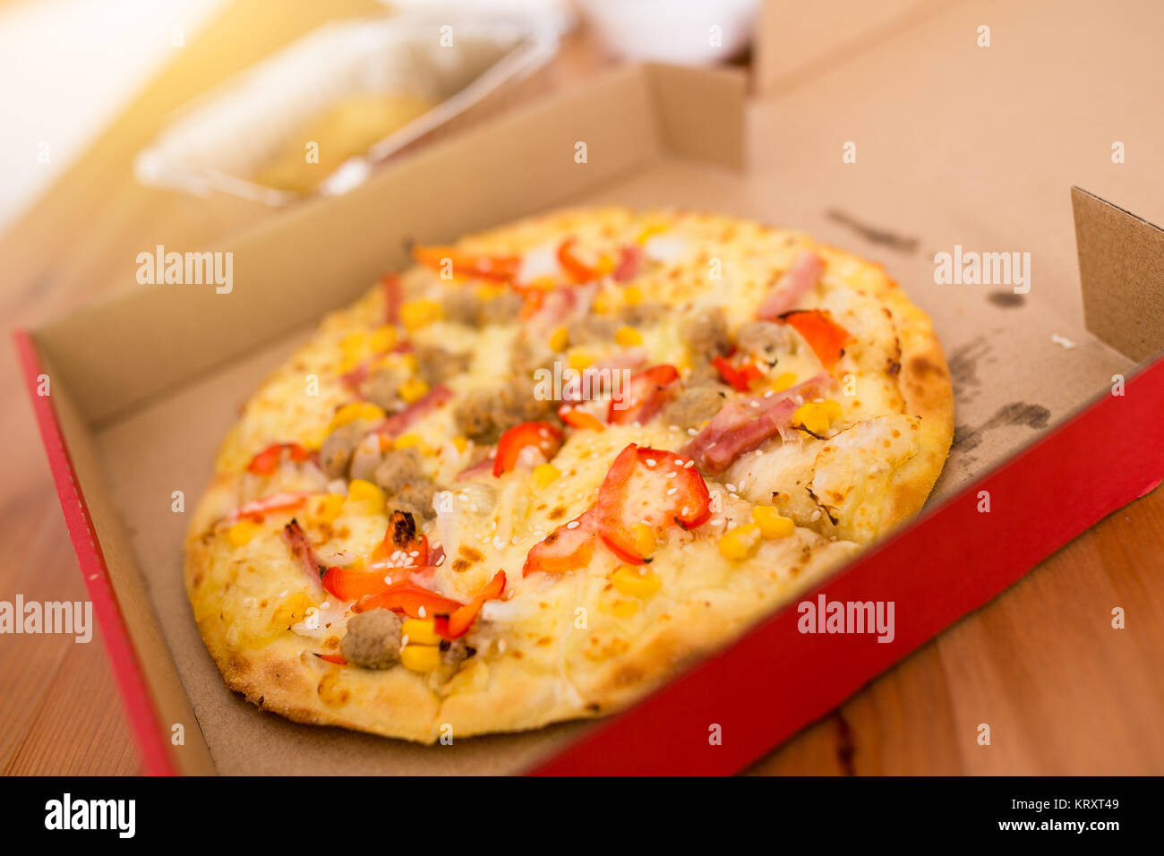 Pizza in a delivery box Stock Photo - Alamy