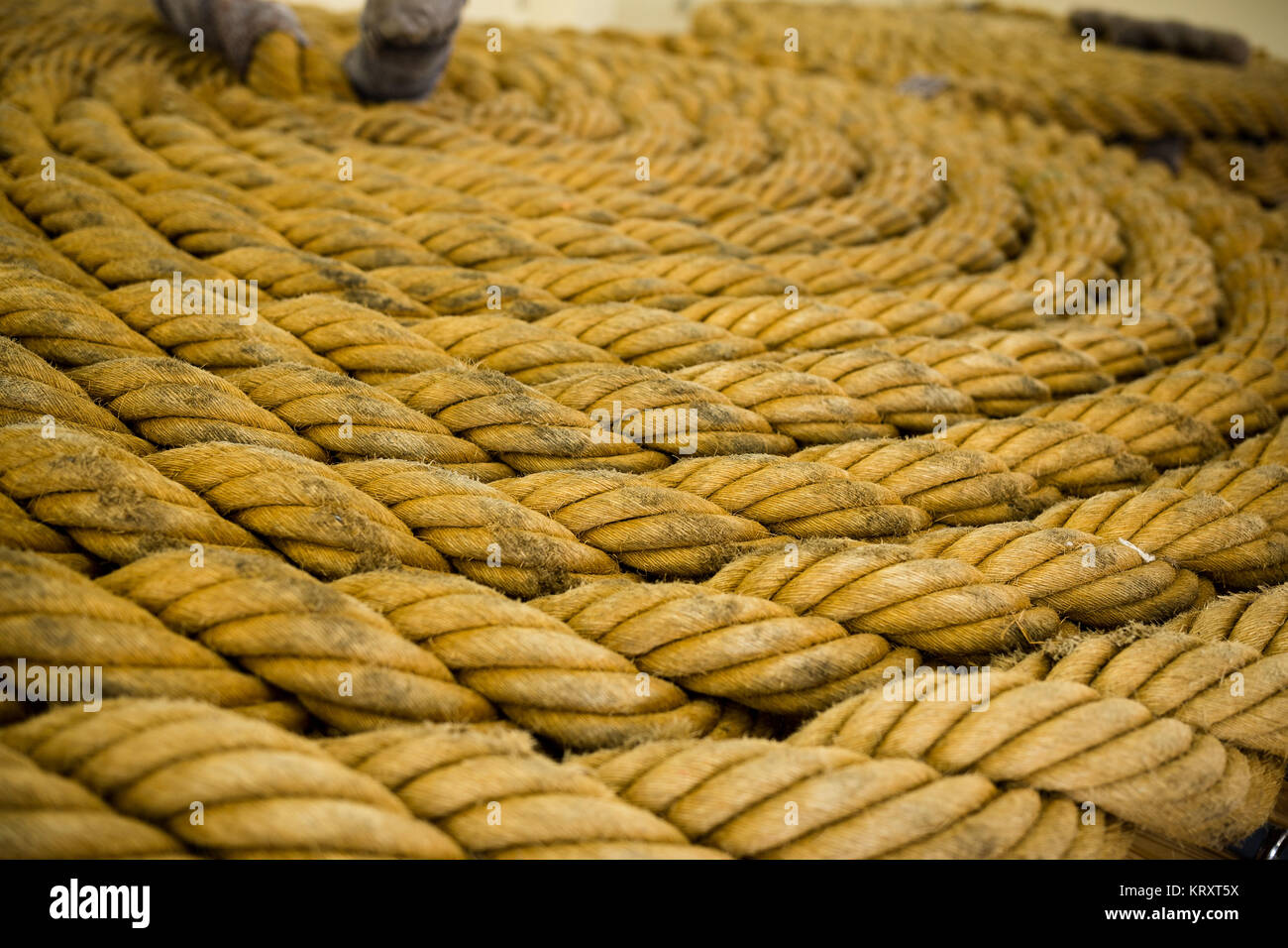 Twisted natural fibre rope Stock Photo - Alamy